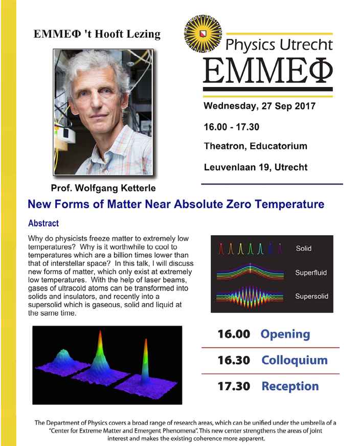 't Hooft lecture 2017: Wolfgang Ketterle - Delta Institute for ...